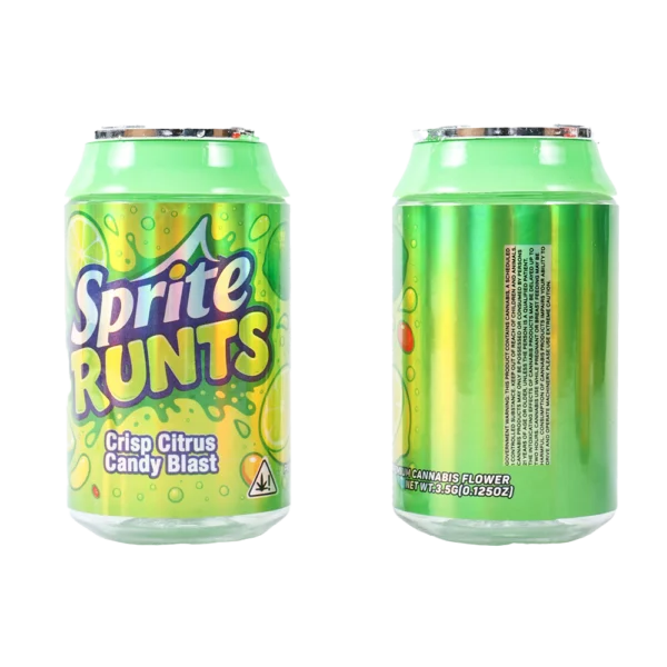 3.5g Plastic Soda Can Jar – (12 Count) Sprite Runts CANJAR-010 – DB Distro
